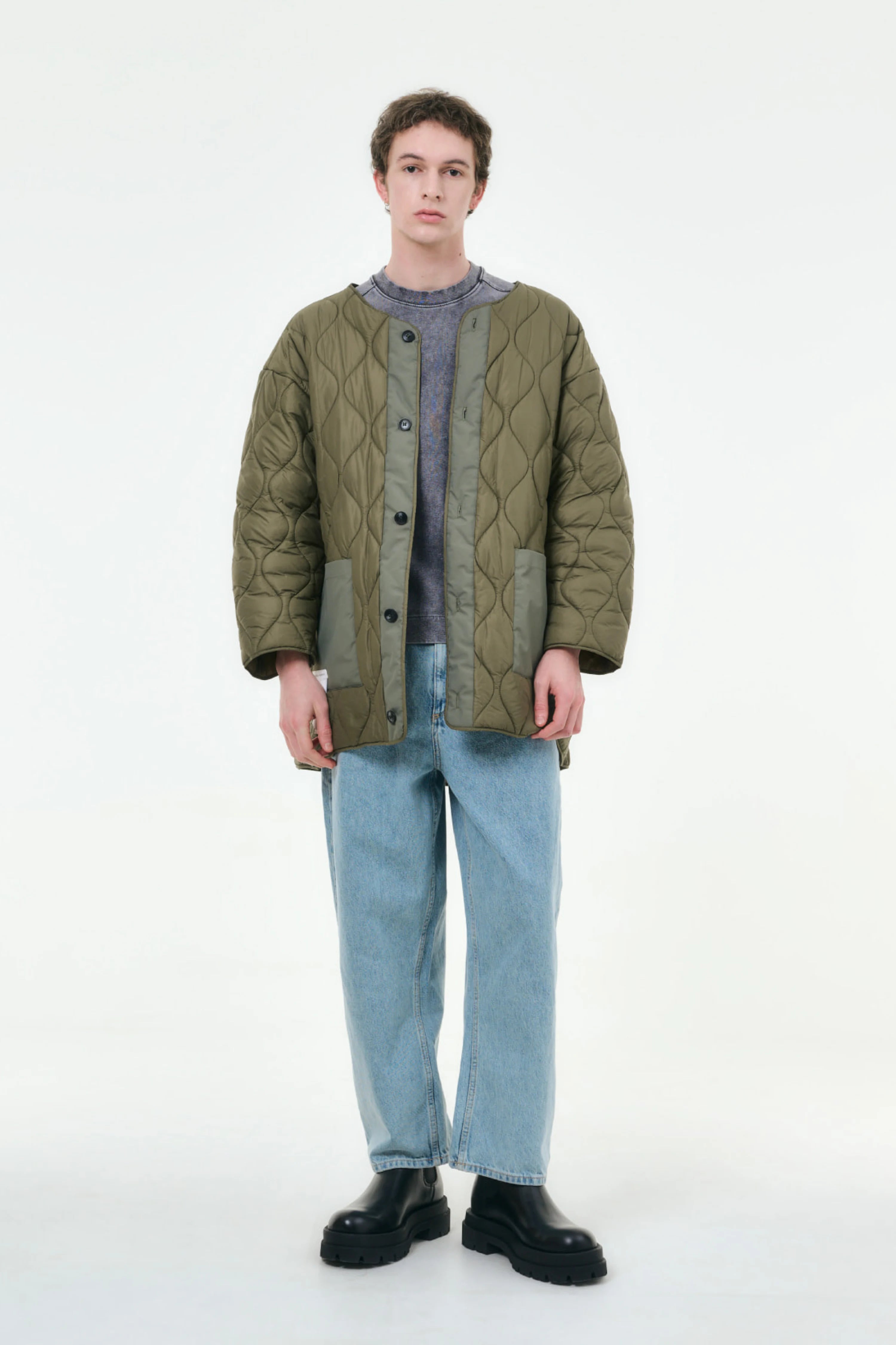 Quilted Jacket Men - Khaki – KBX